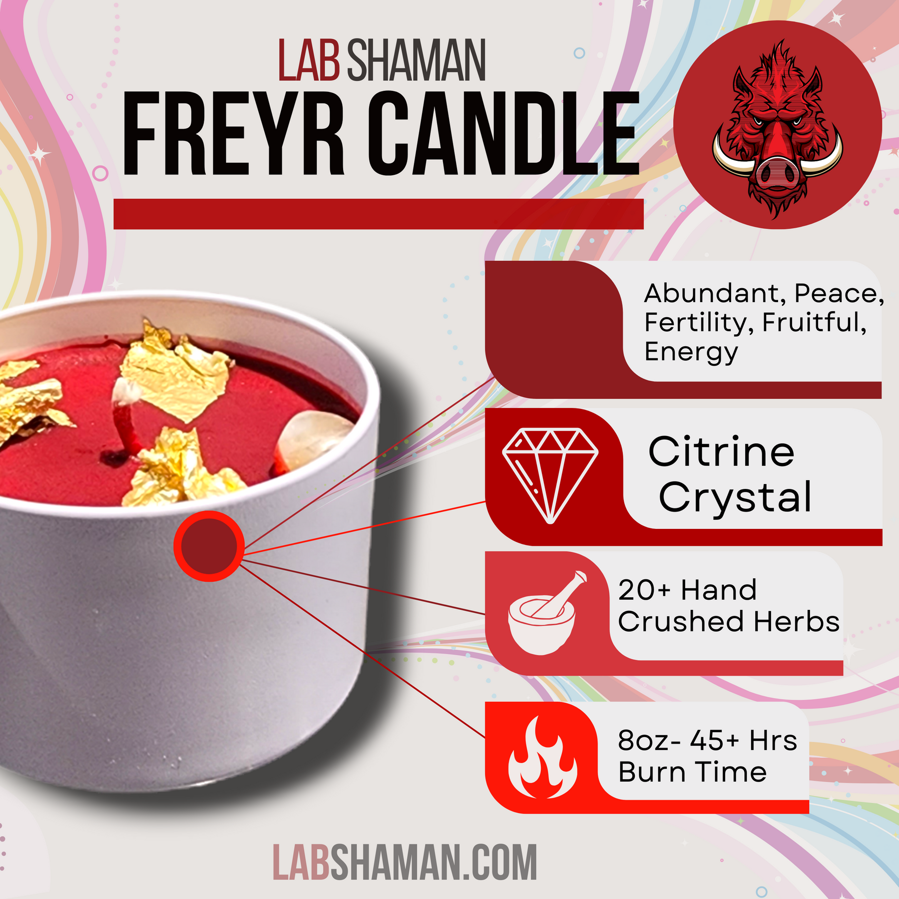 God Freyr Candle | Honor Yngvi | LAB Shaman