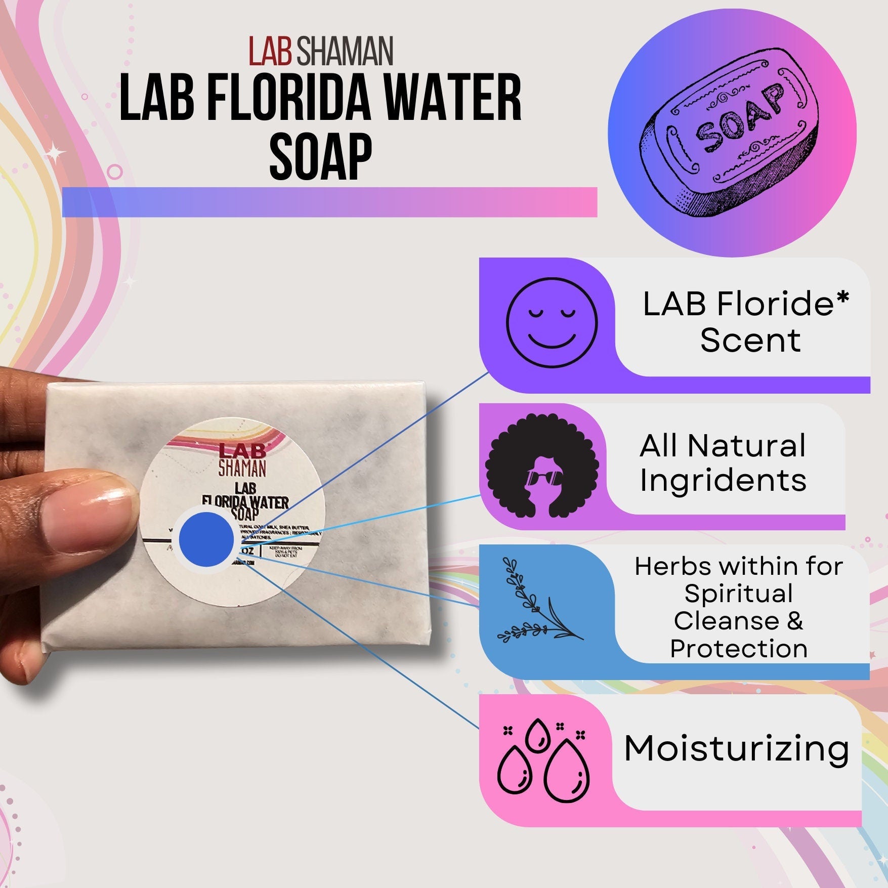 LAB Florida Water Soap | Spiritual Protection | Spiritual Cleanse | LA