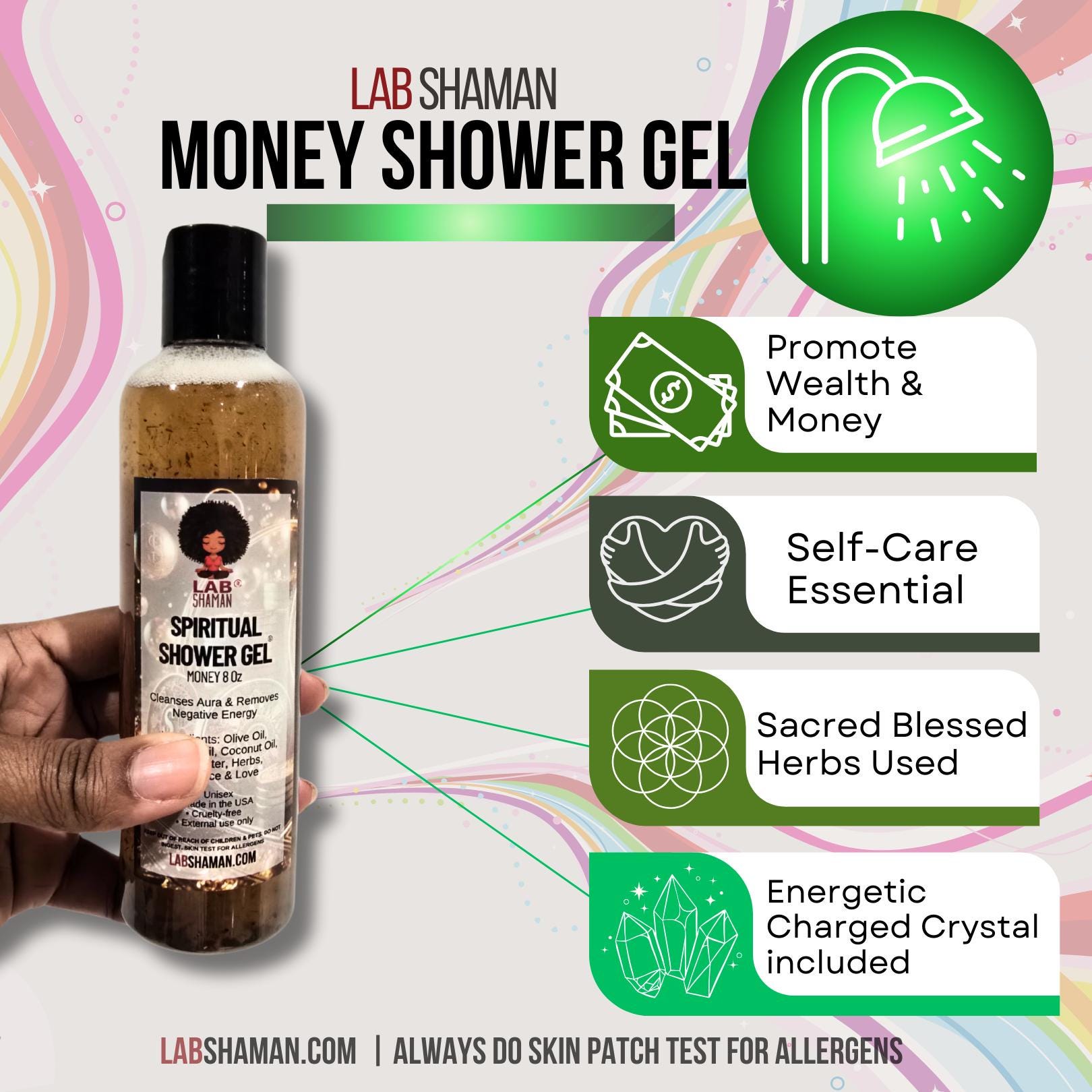 Spiritual Money Shower Gel | Abundance-Attracting Money | Wealth | LAB